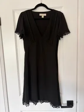 Michael Kors | Dresses | Michael Kors Black Vneck Short Sleeve Dress ...